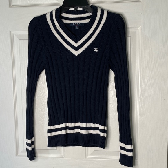 Brooks Brothers | Sweaters | Brooks Brothers Fleece Vneck Striped ...
